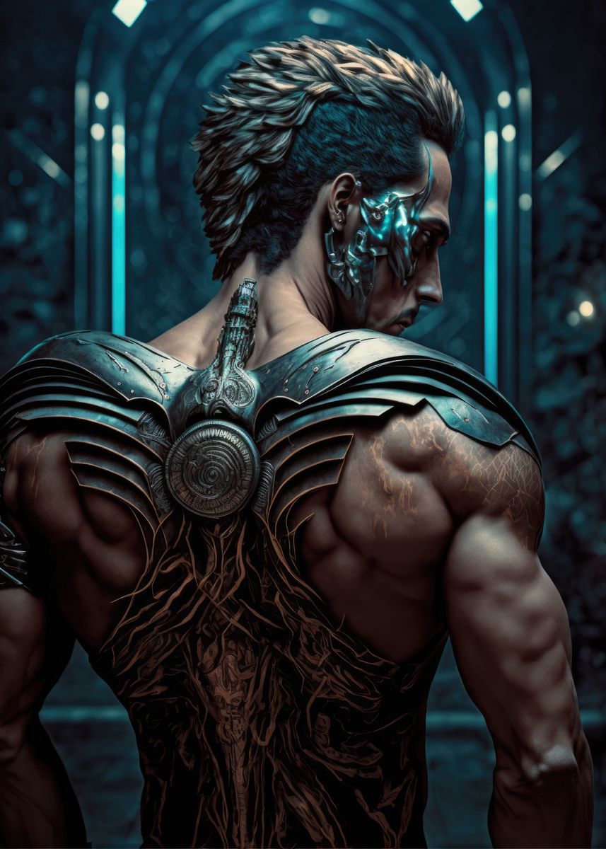 'Cyberpunk Achilles' Poster, picture, metal print, paint by Sunrise ...