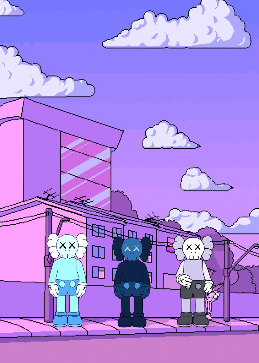 'kaws three brothers' Poster, picture, metal print, paint by Pen Demic ...