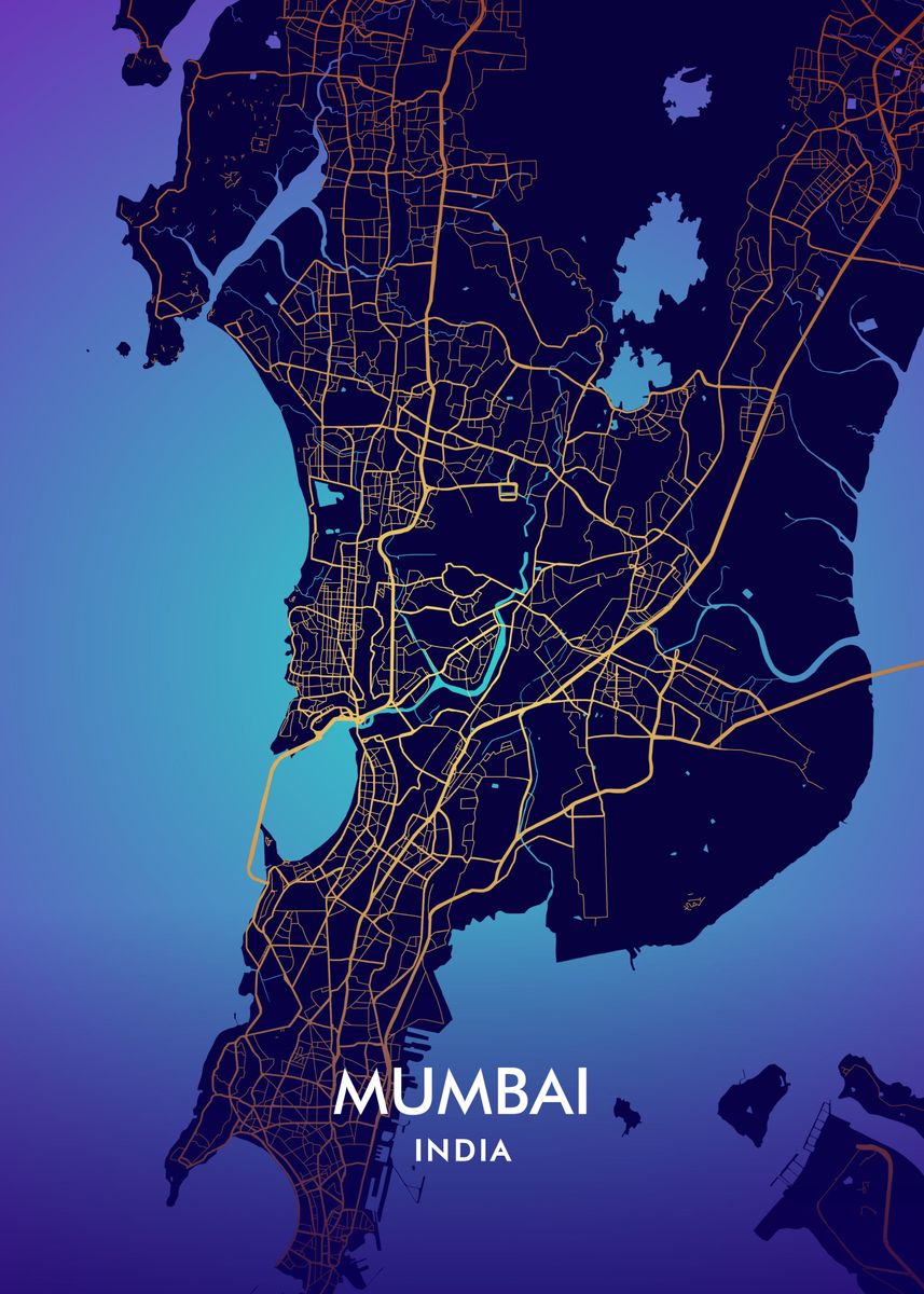 'Mumbai' Poster, picture, metal print, paint by Miracle Studio | Displate