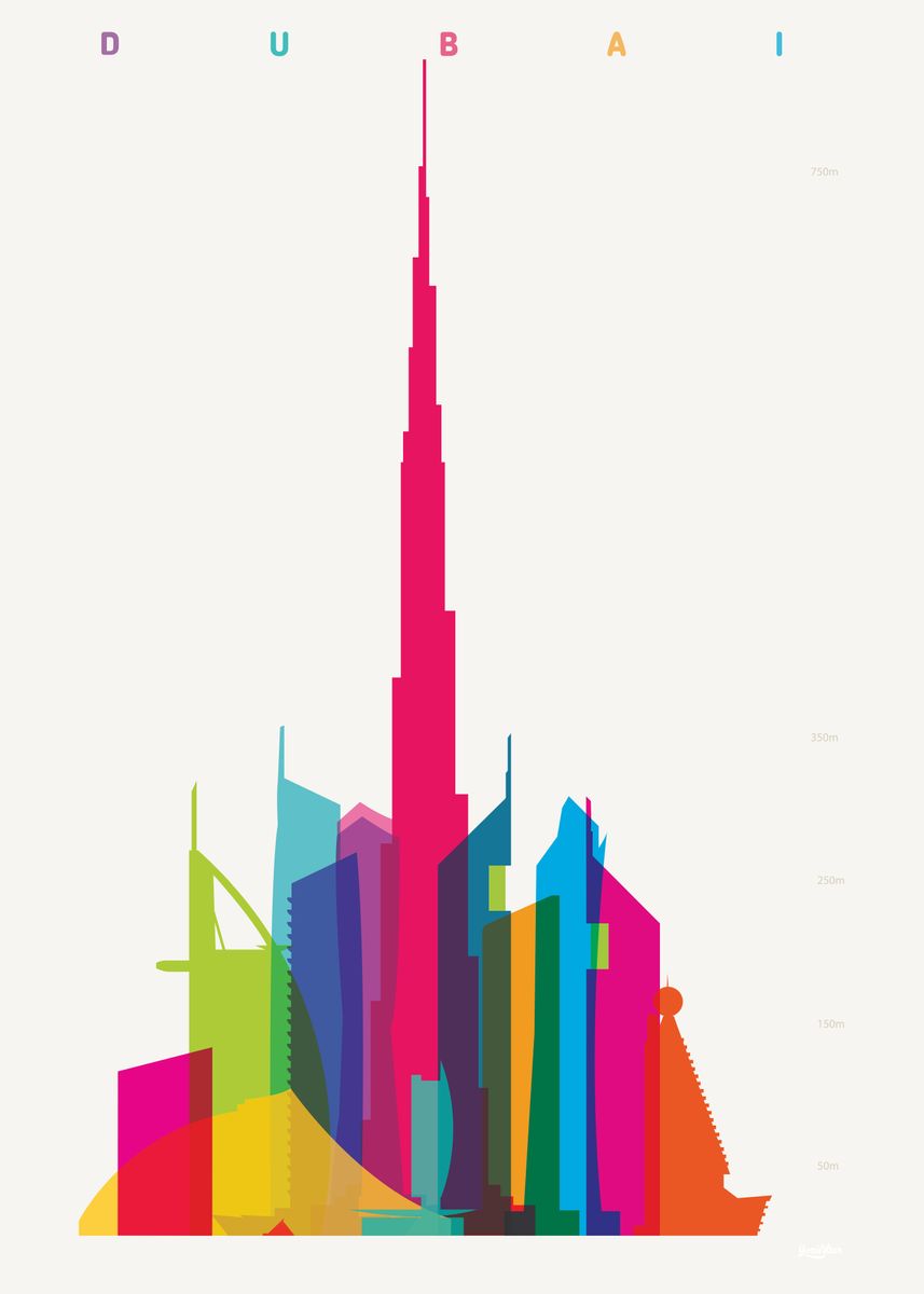 'Shapes of Dubai' Poster, picture, metal print, paint by Yoni Alter ...