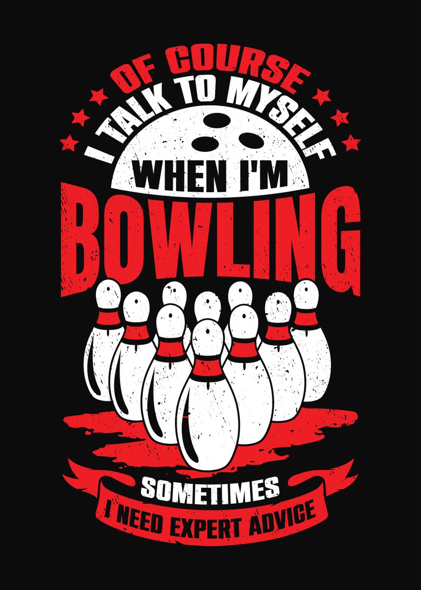 'Bowling Player Game Design' Poster, picture, metal print, paint by ...