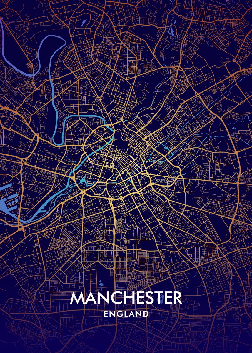 'Manchester' Poster, picture, metal print, paint by Miracle Studio ...