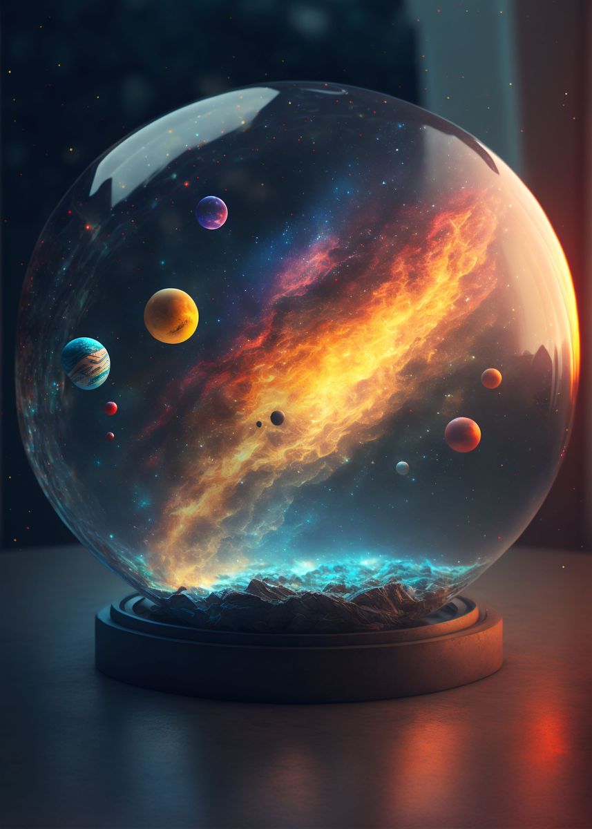 'Galaxy in a sphere' Poster, picture, metal print, paint by Absuro ...