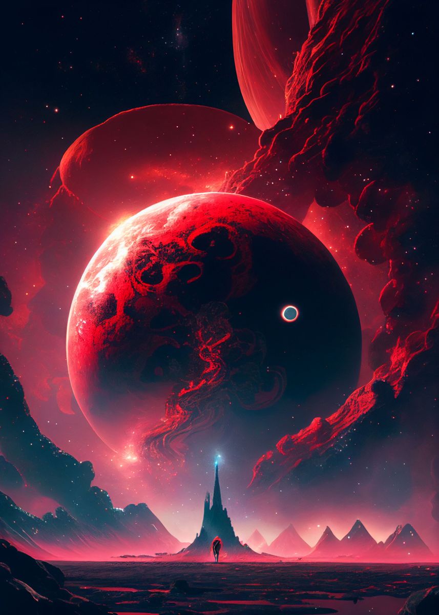 'Red Galaxy' Poster, picture, metal print, paint by Media Editing ...