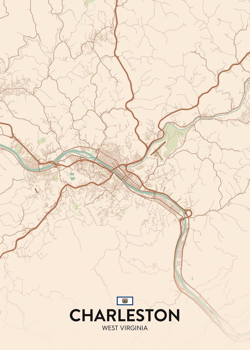 'Charleston WV' Poster, picture, metal print, paint by IMR Designs ...