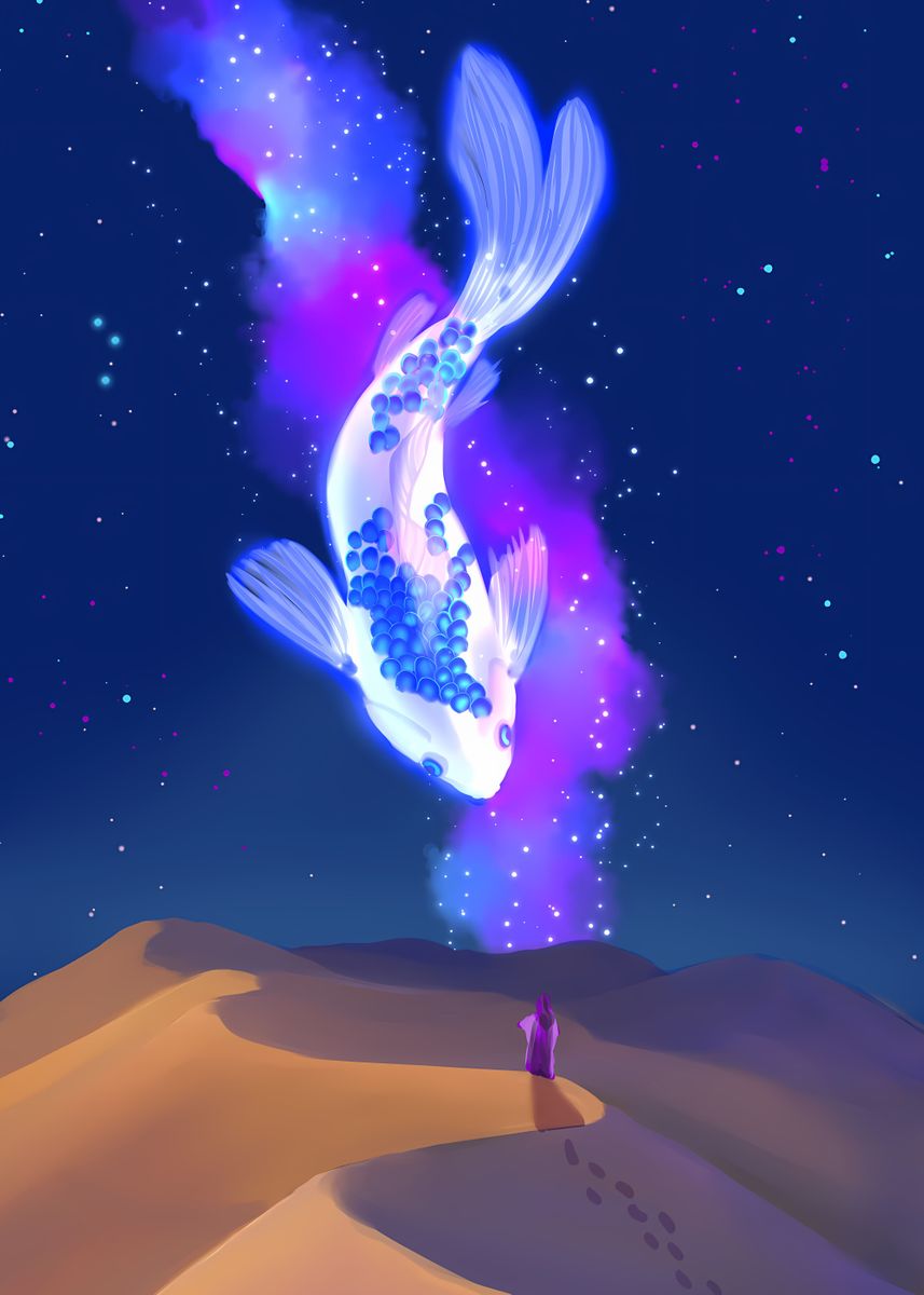 'Koi Fish Yin Yang ' Poster, picture, metal print, paint by Alex Romiro ...