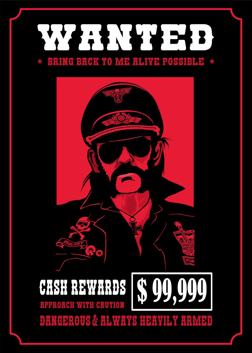 'Lemmy Kilmister ' Poster, picture, metal print, paint by SoBo | Displate
