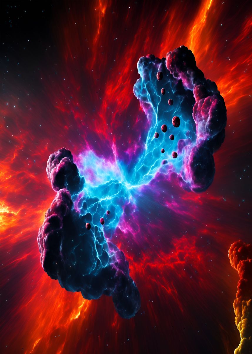 'Mystic Space Nebula Cloud' Poster, picture, metal print, paint by ...