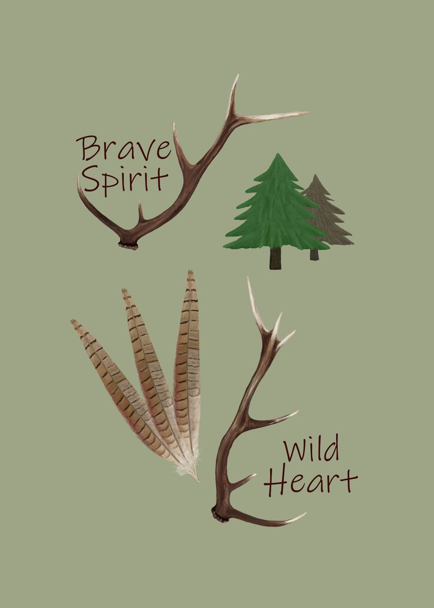 'Brave Spirit Wild Heart' Poster by Mieke Vleeracker | Displate