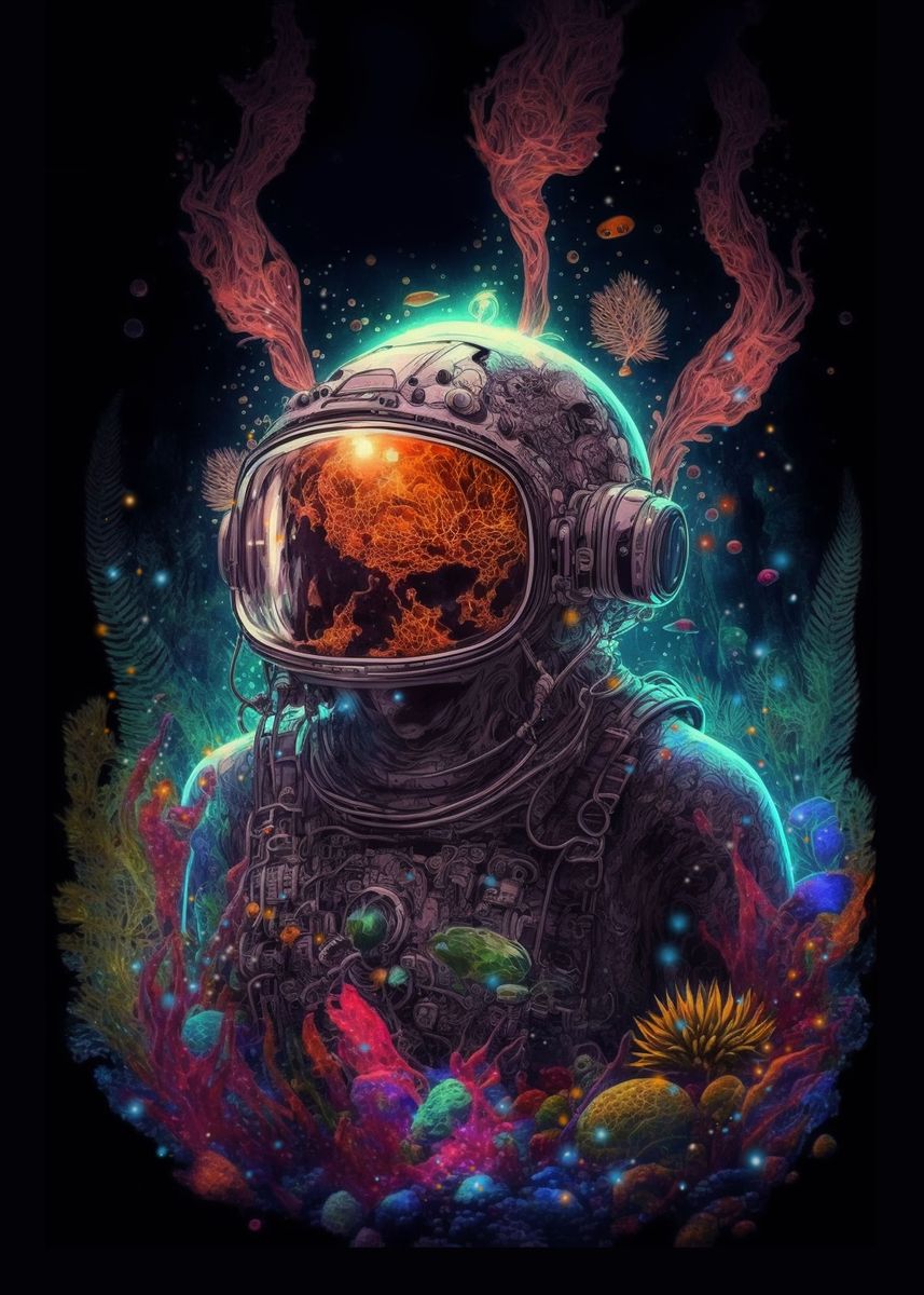 'Lost astronaut 8' Poster, picture, metal print, paint by Kharma Zero ...