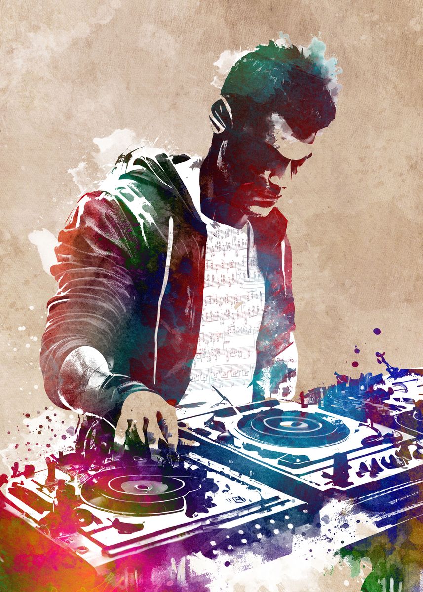 'DJ music set ' Poster, picture, metal print, paint by JBJart Justyna ...