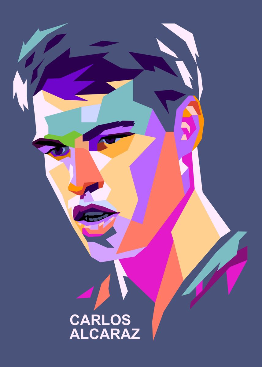 'Carlos Alcaraz pop art' Poster, picture, metal print, paint by Ro ...