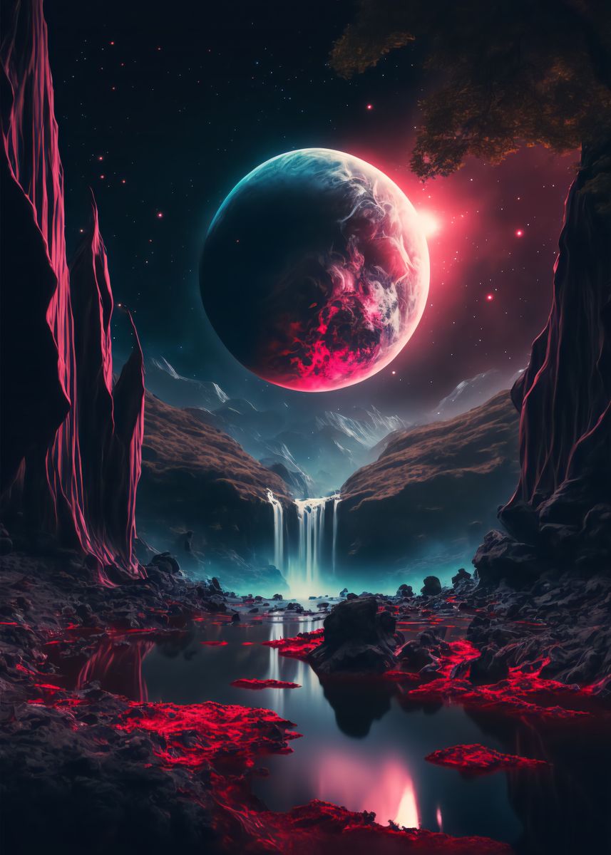 'Blood Moon Rising' Poster, picture, metal print, paint by Pixaverse ...