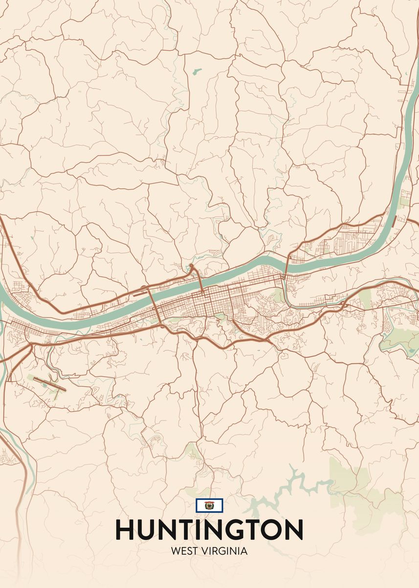 'Huntington WV' Poster, picture, metal print, paint by IMR Designs ...