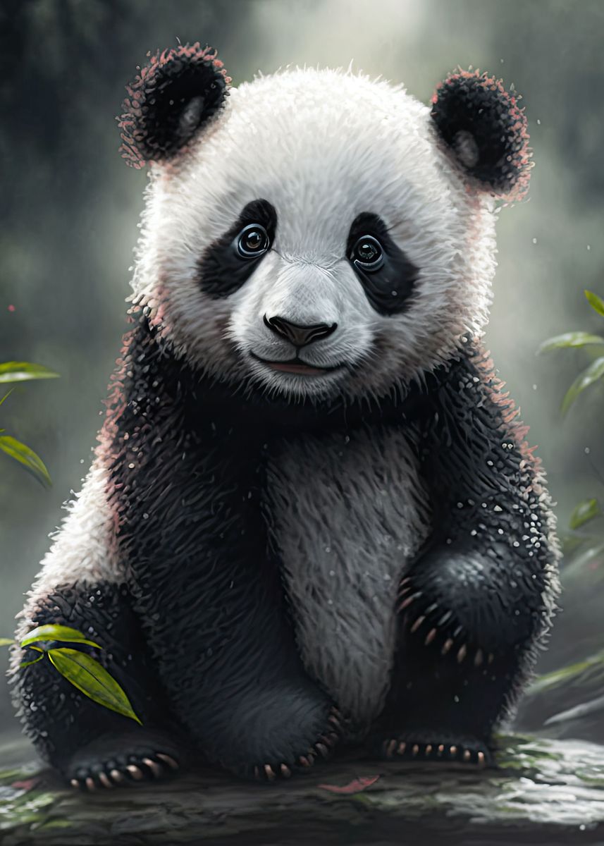 'The Inspiring Panda' Poster, picture, metal print, paint by Laurynas ...