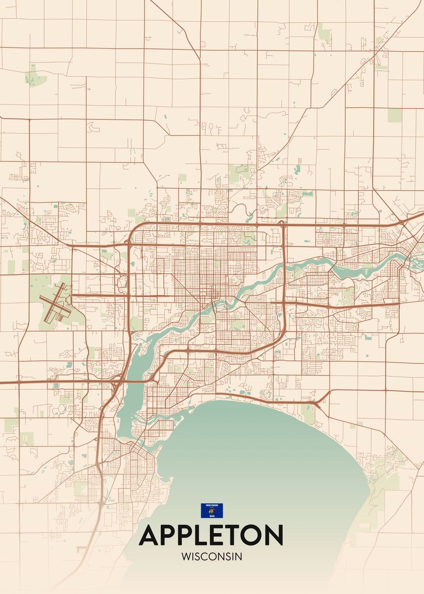 'Appleton WI' Poster, picture, metal print, paint by IMR Designs | Displate