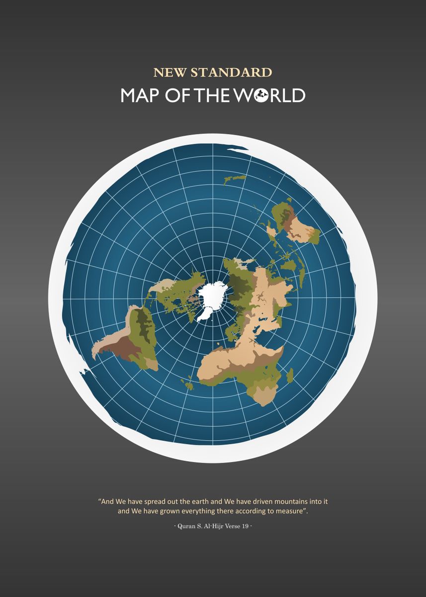 'flat earth map' Poster, picture, metal print, paint by yunur mawan ...