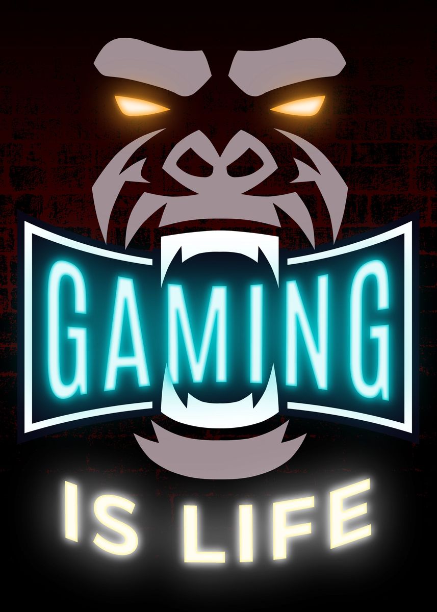 'Gaming is Life' Poster, picture, metal print, paint by Jamestar | Displate