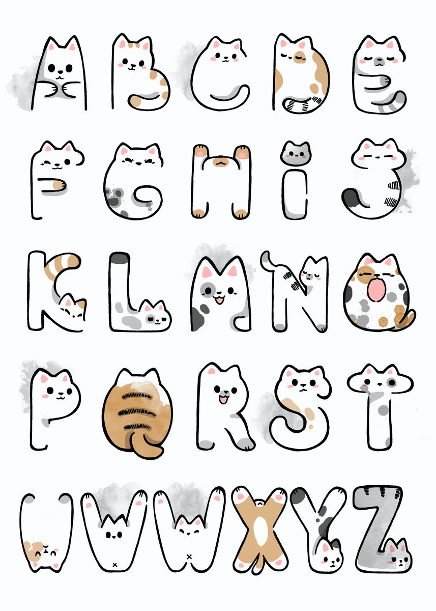 'Cat Alphabet' Poster, picture, metal print, paint by Valentina Fabbri ...