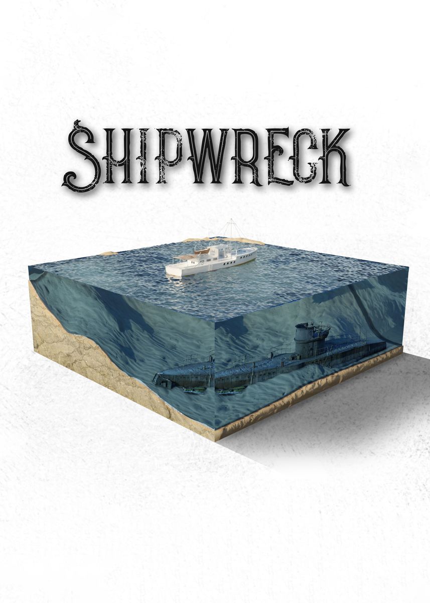 'Shipwreck' Poster, picture, metal print, paint by Wes Jones | Displate