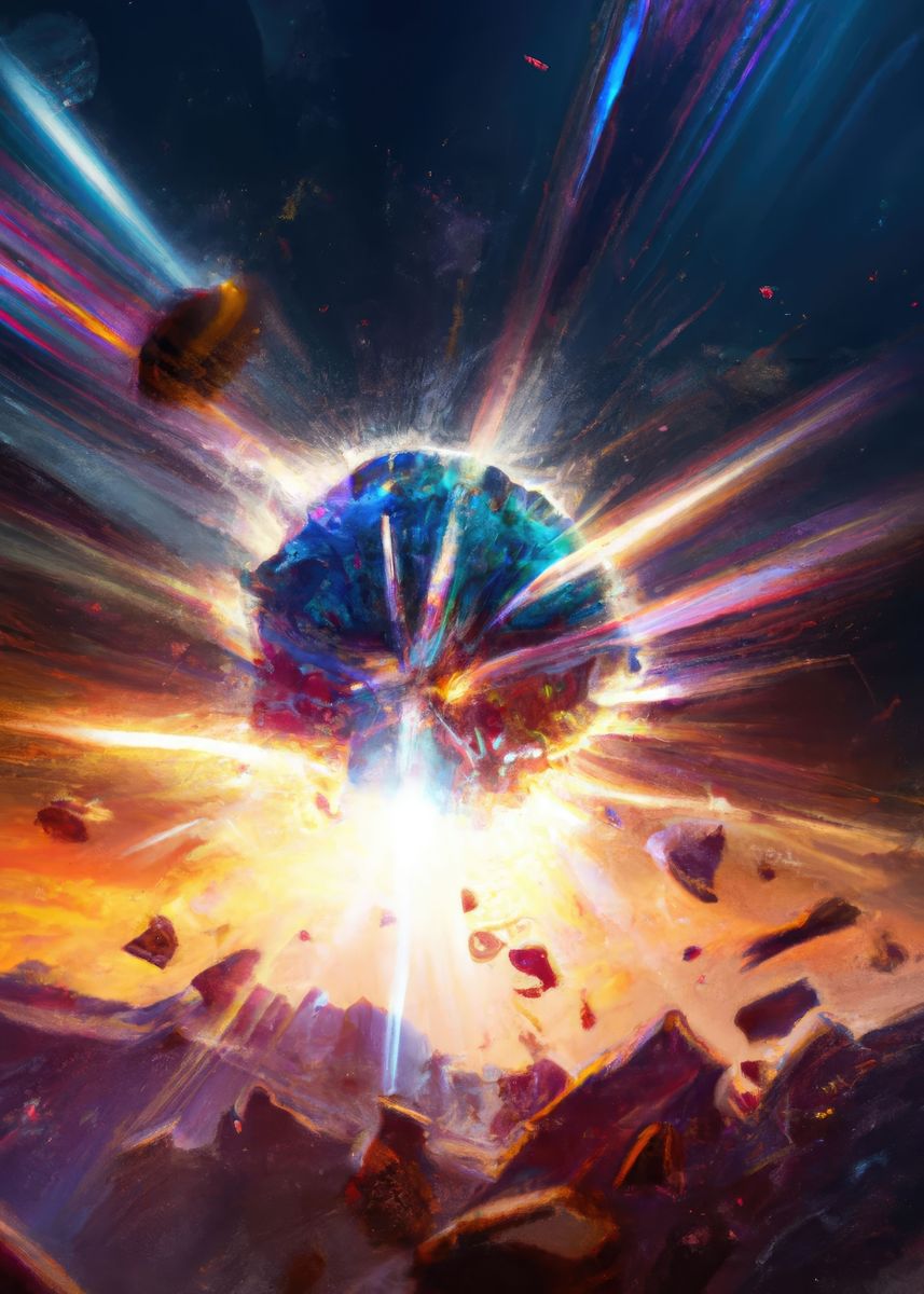 'Comet Collision' Poster, picture, metal print, paint by ...