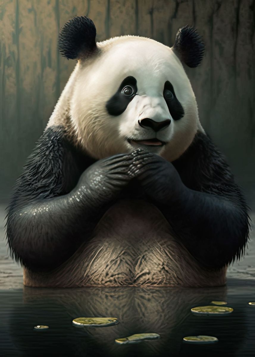 'The Swimming Panda' Poster, picture, metal print, paint by Laurynas ...