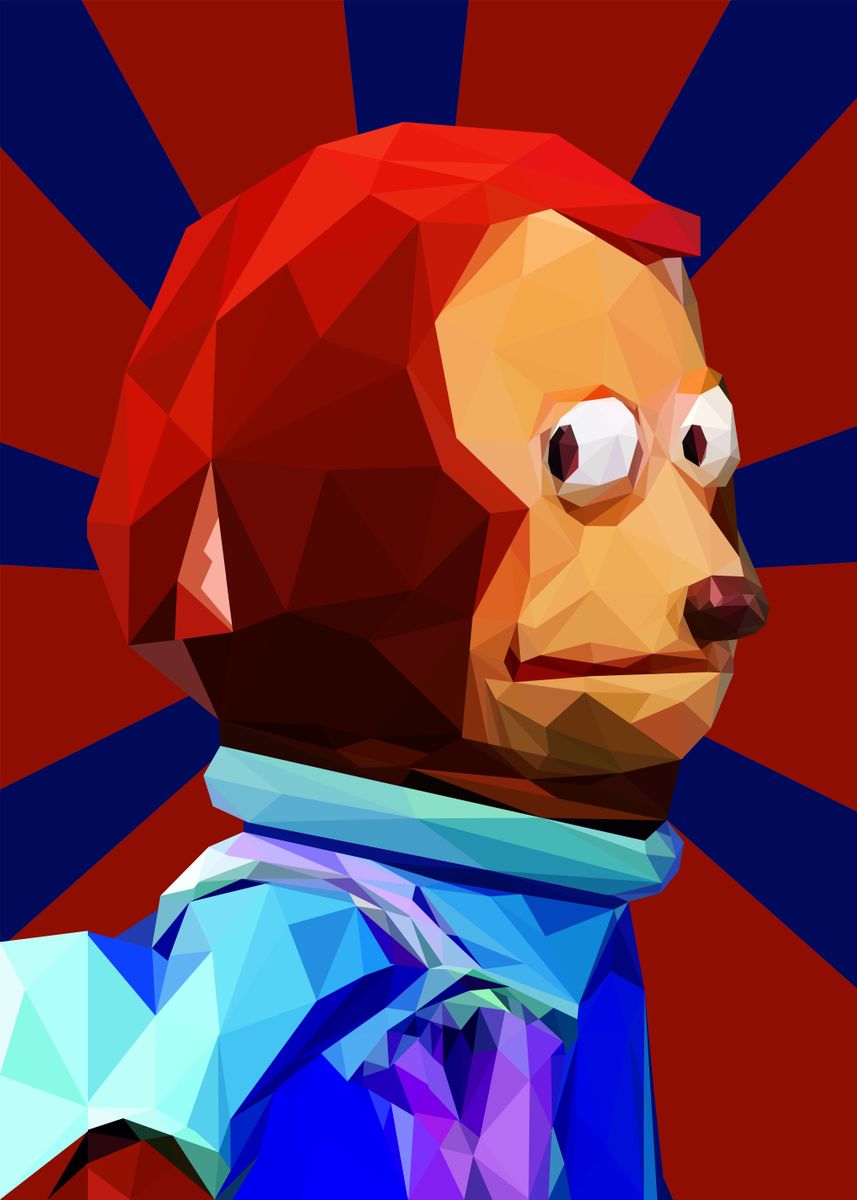 'monkey puppet not me meme' Poster, picture, metal print, paint by ...