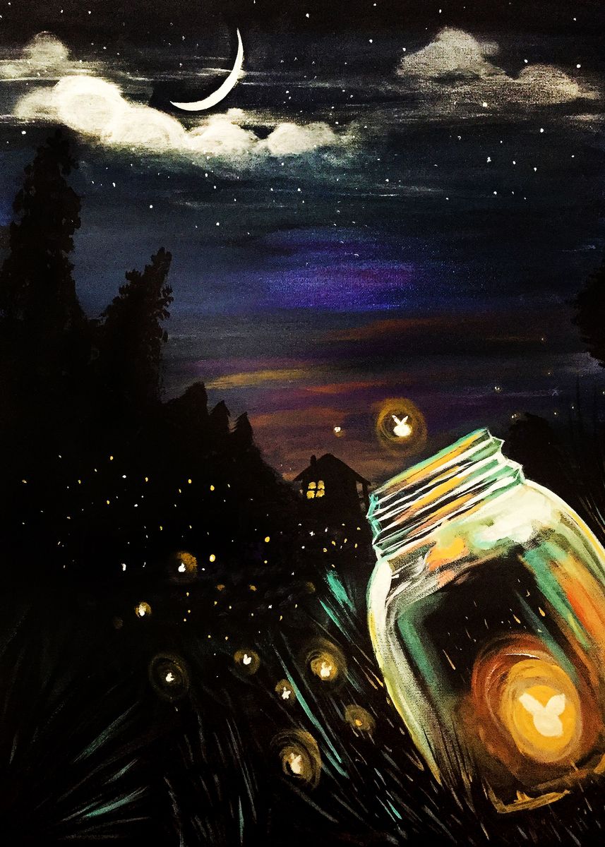 'Firefly Sky' Poster, picture, metal print, paint by Adamzworld | Displate