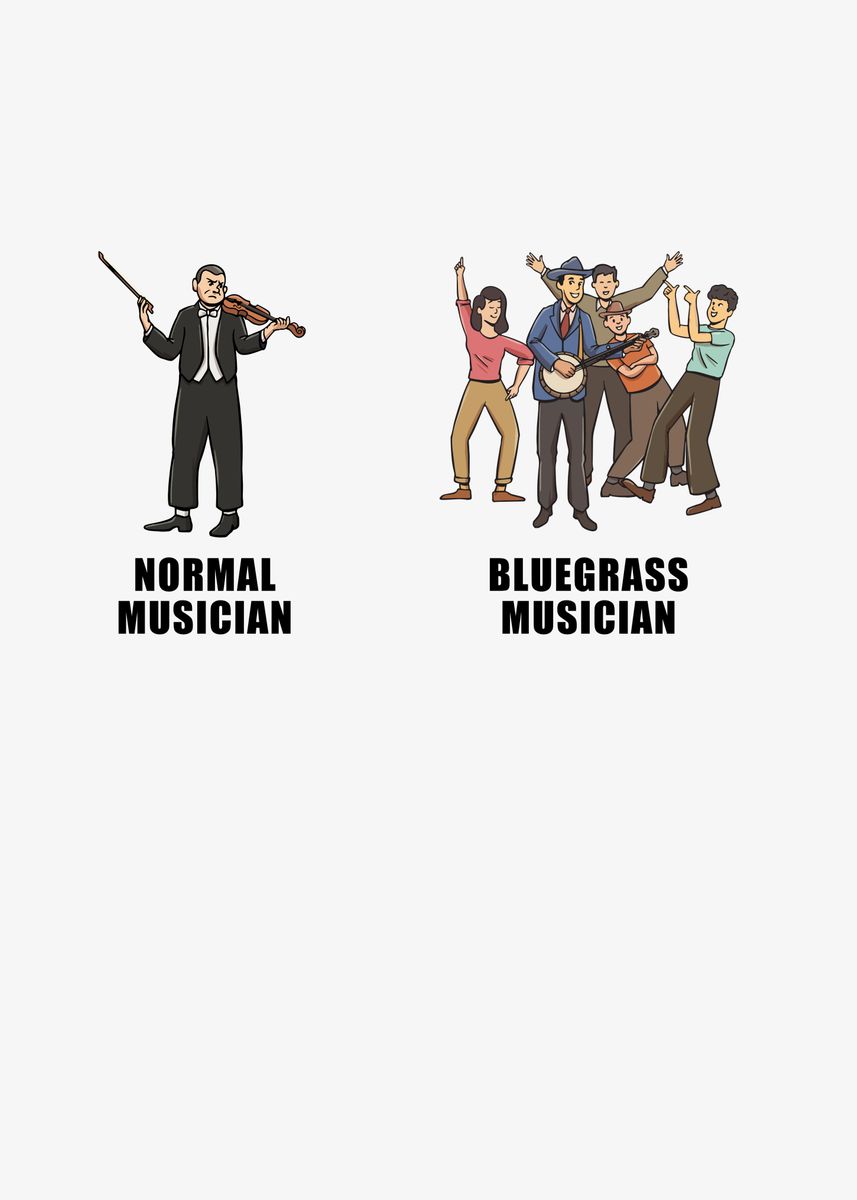 'Funny Bluegrass Musician' Poster, picture, metal print, paint by ...