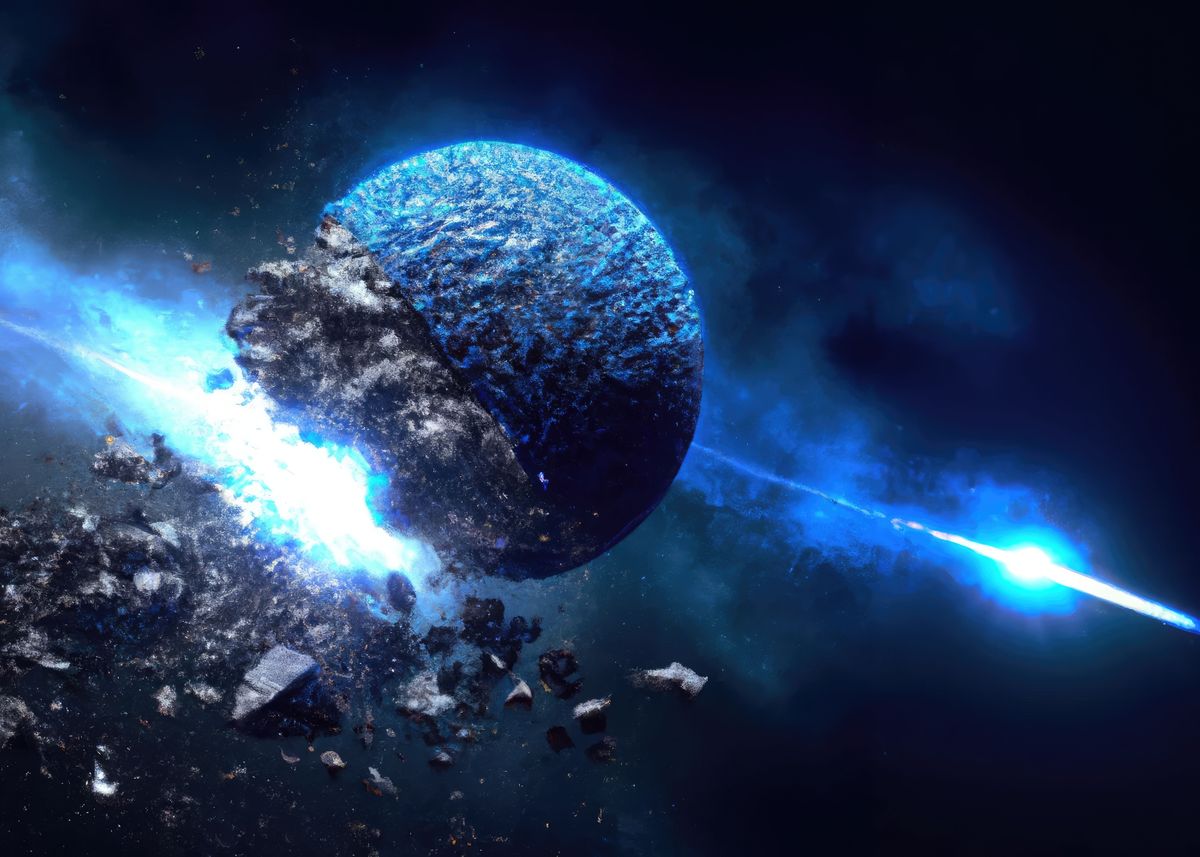 'Neptune Meteor Storm' Poster by AlgorithmArtistry | Displate