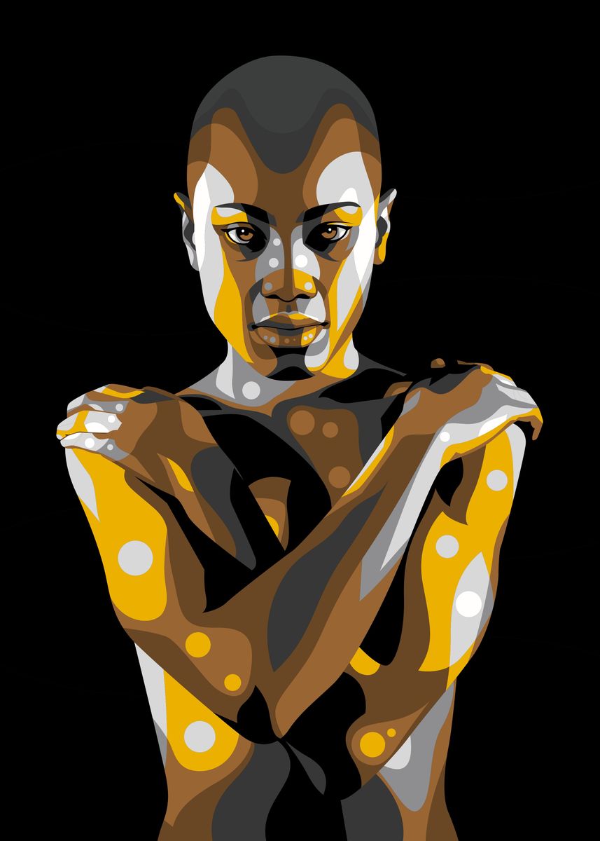 'Model Beautiful Girl Pose' Poster, picture, metal print, paint by Wpap ...