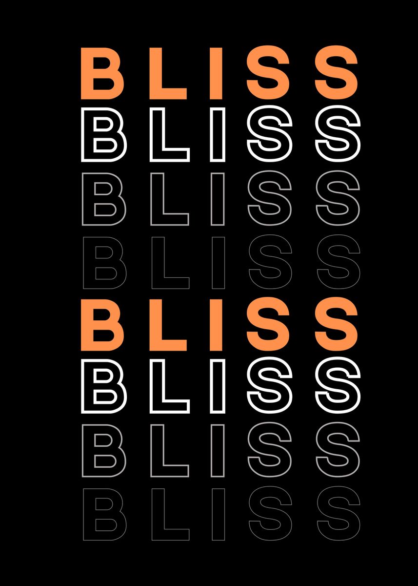 'inspirational word Bliss' Poster, picture, metal print, paint by ...