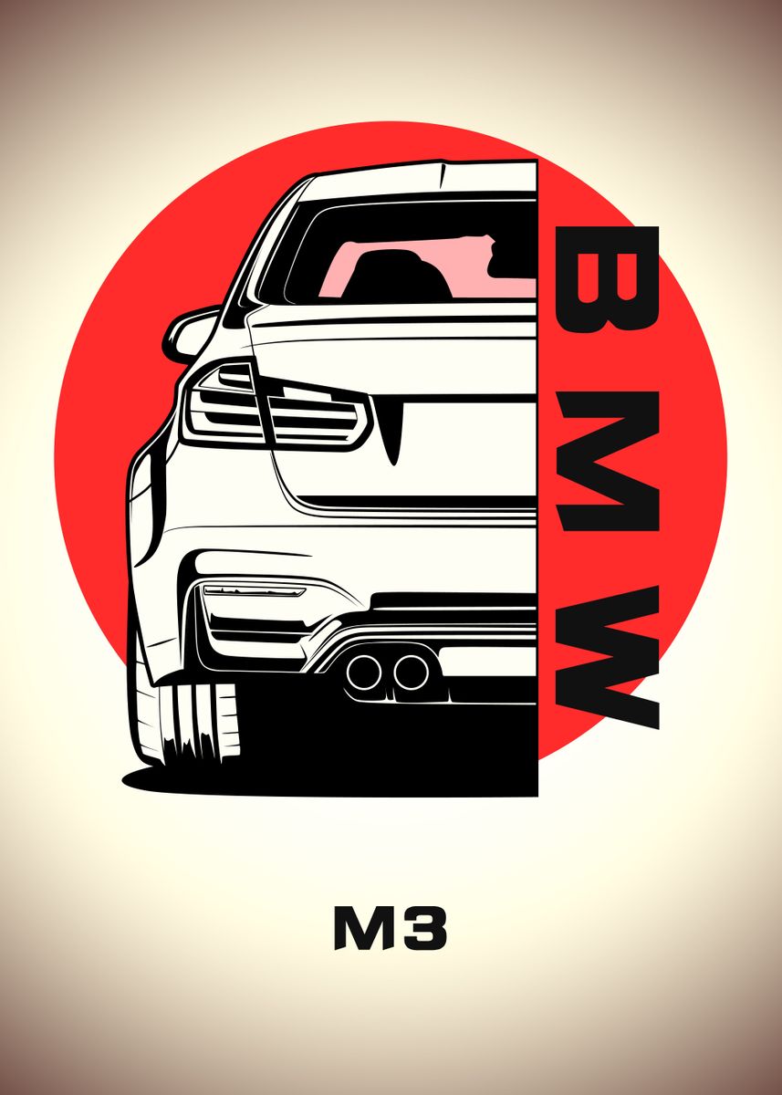 'BMW M3 Car' Poster, picture, metal print, paint by Faissal Thomas ...