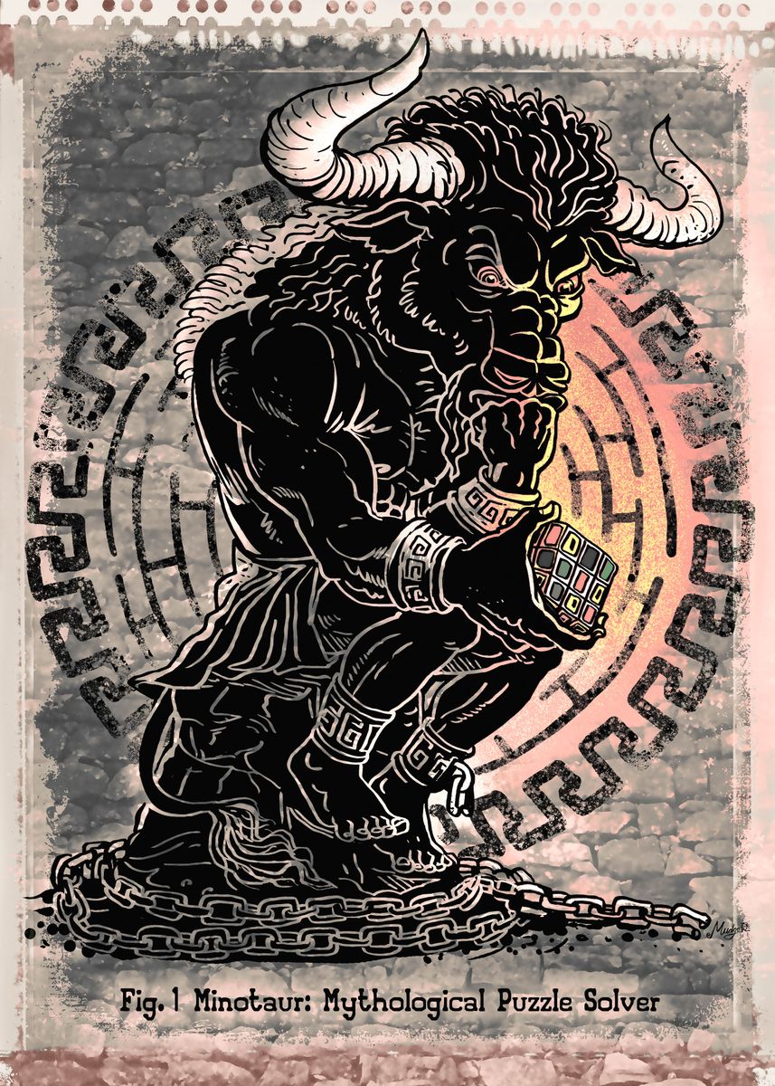 'Minotaurs Great Challenge' Poster, picture, metal print, paint by ...