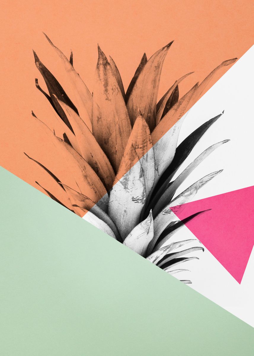 'Pineapple collage I' Poster, picture, metal print, paint by Vitor ...