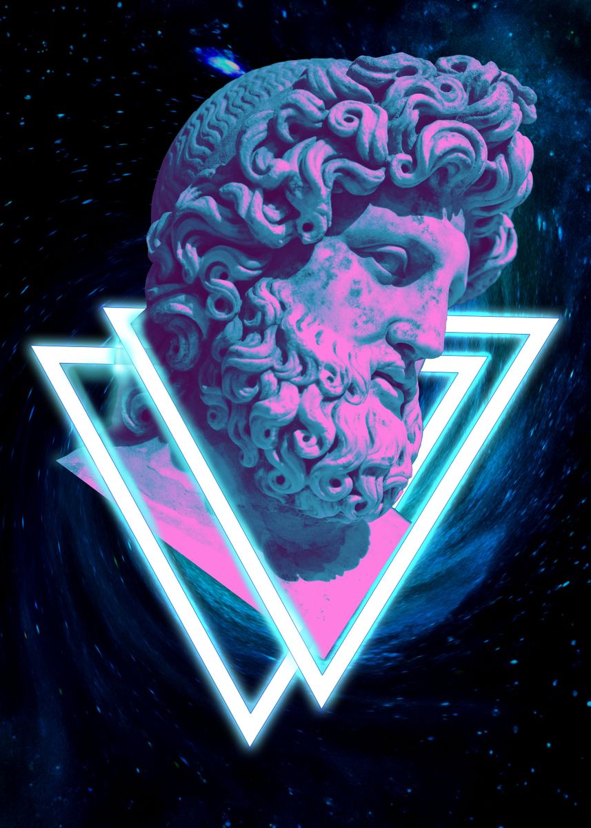 'Greek Statue Vaporwave' Poster, picture, metal print, paint by Atanas ...