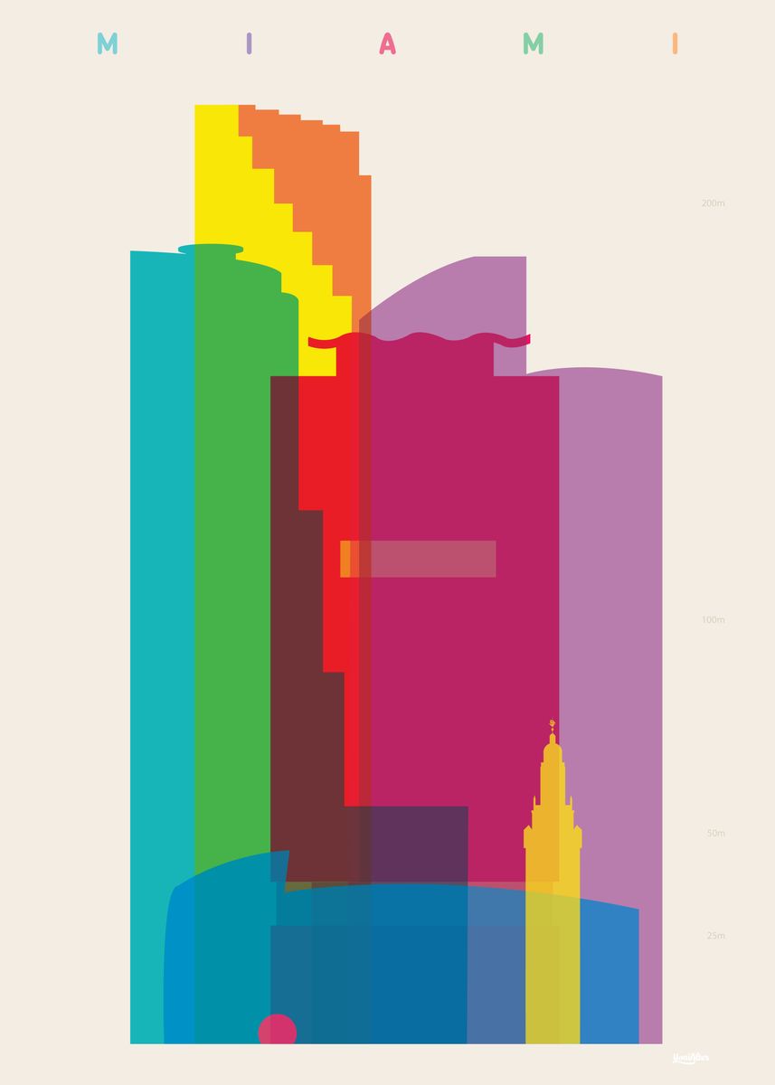 'Shapes of Miami' Poster, picture, metal print, paint by Yoni Alter ...