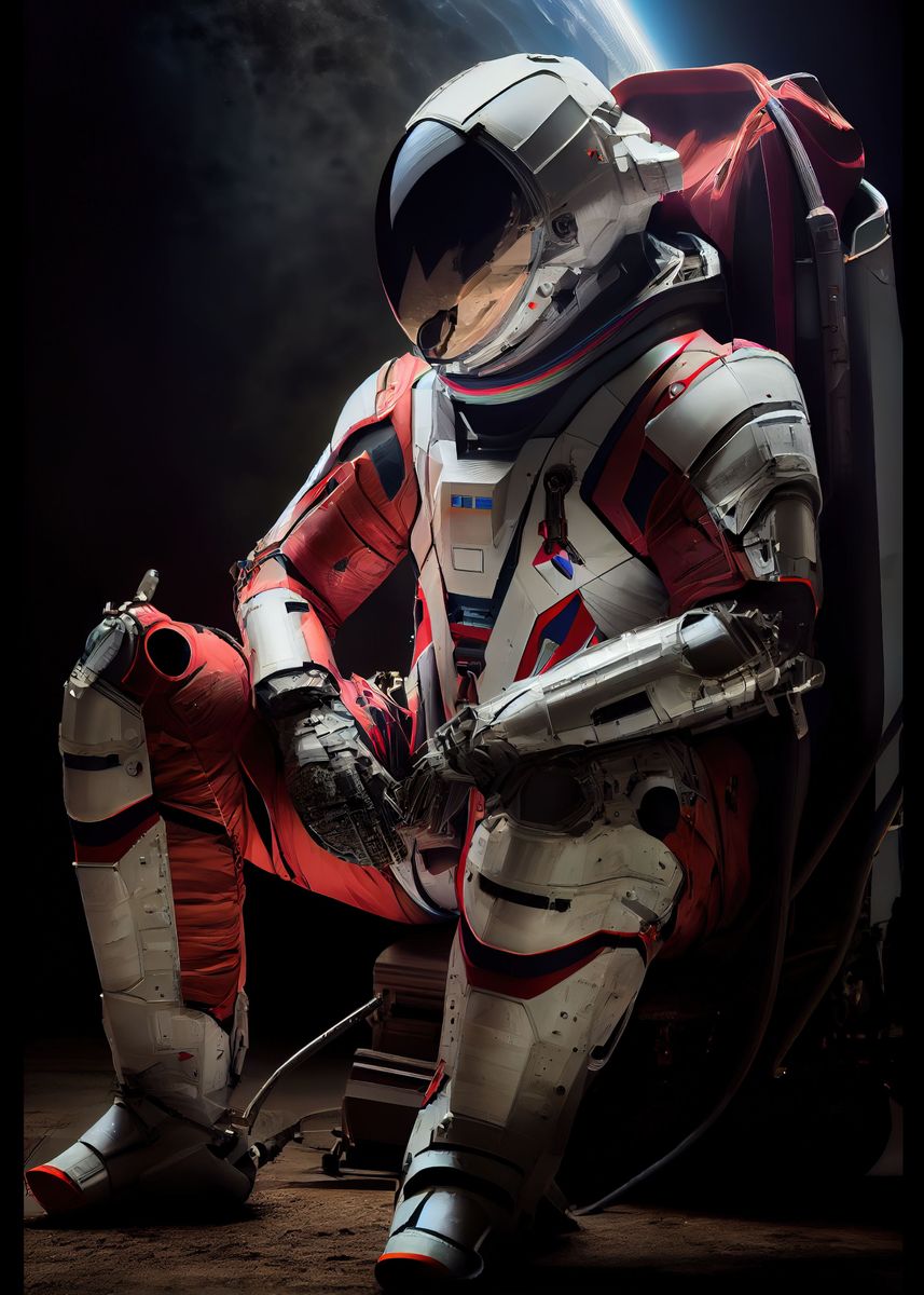 'Falling Astronaut Spaceman' Poster, picture, metal print, paint by ...