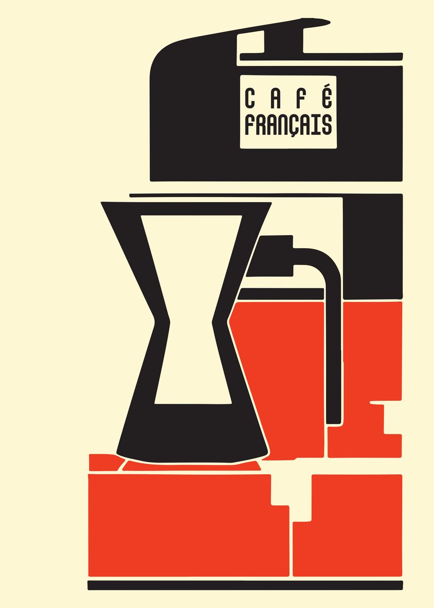 'Coffee Machine Minimal' Poster, picture, metal print, paint by ...