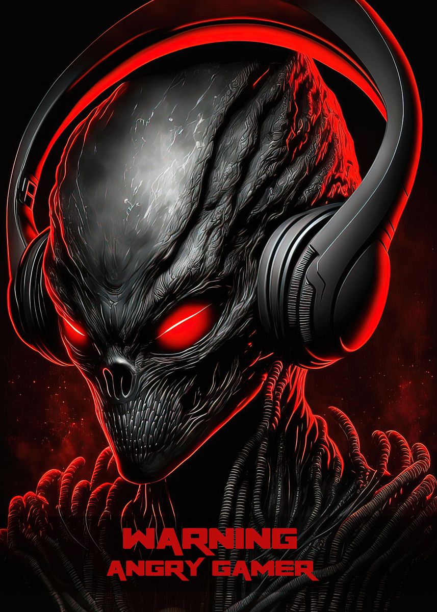 'Alien gamer II' Poster, picture, metal print, paint by Arturo Vivo ...
