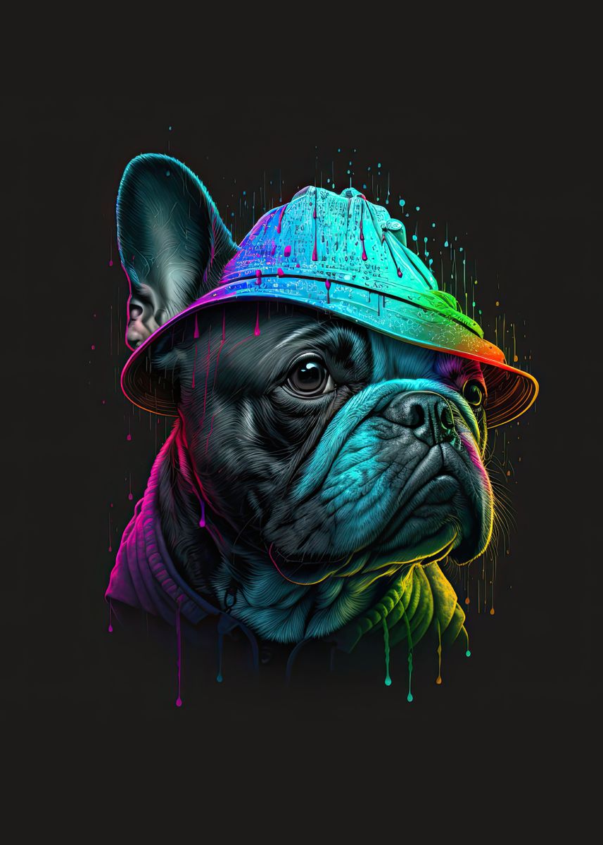 'colorful cute dog' Poster, picture, metal print, paint by WEWILL ROCK ...