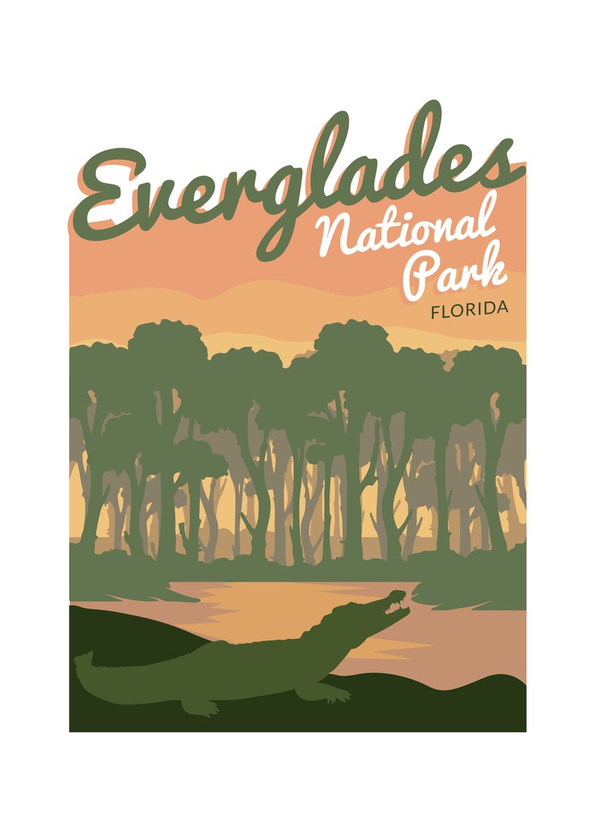 'Everglades National Park' Poster, picture, metal print, paint by sachpica | Displate
