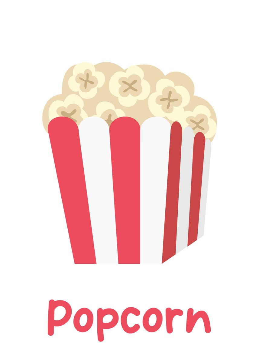 'popcorn ' Poster, picture, metal print, paint by Lunzii Art | Displate