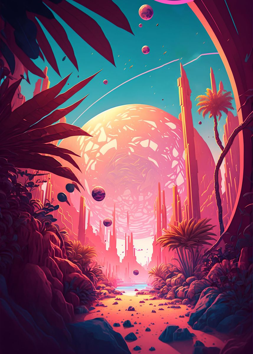 'A Fantasy Planet' Poster, picture, metal print, paint by Absuro ...
