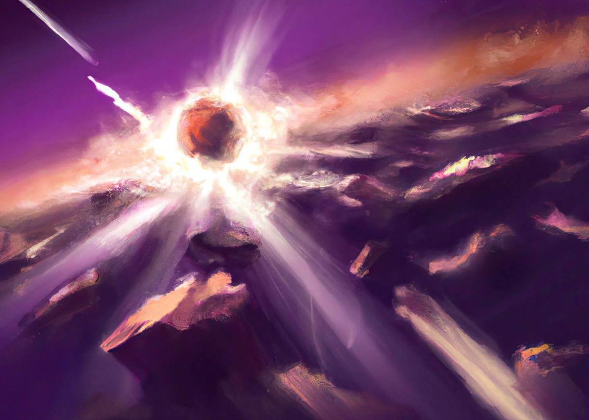 'Violet Star Meteor Strike' Poster by AlgorithmArtistry | Displate