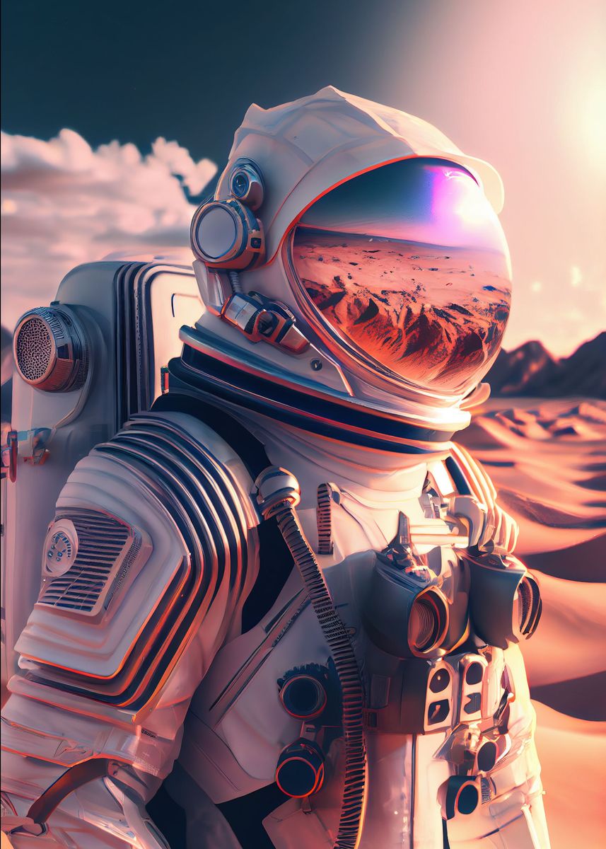 'astronaut alien space trav' Poster, picture, metal print, paint by ...