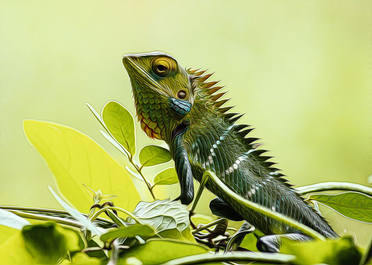 'Iguana' Poster by Tiker Arts | Displate