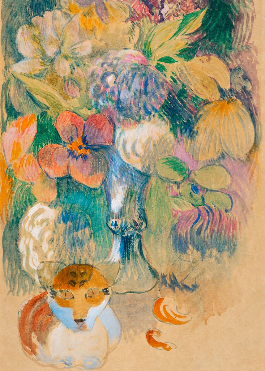 'Still Life with Cat 1899' Poster, picture, metal print, paint by Sloka ...