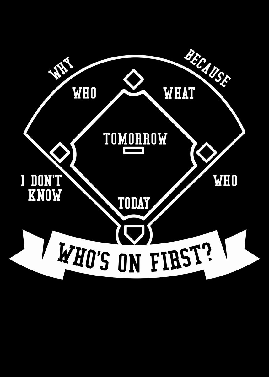 'Who is On First' Poster, picture, metal print, paint by Detour Shirts ...