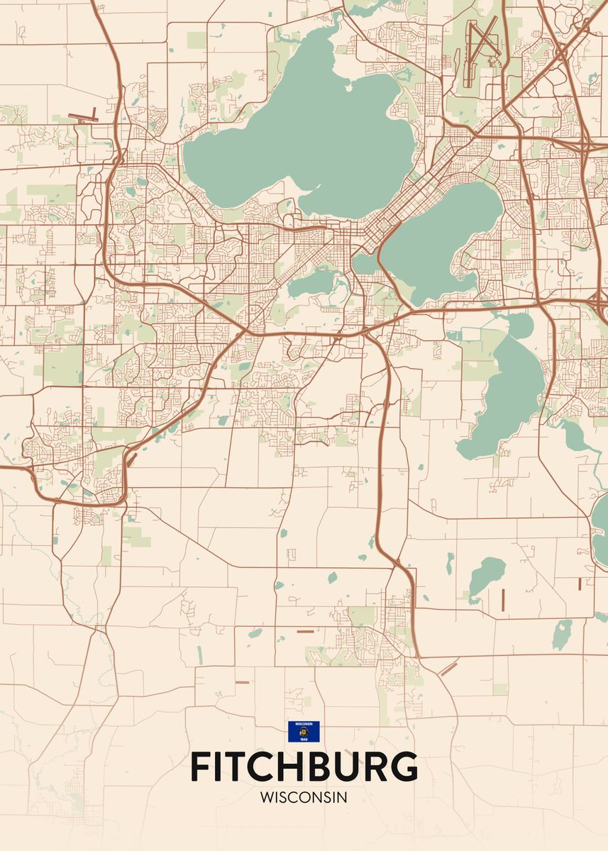 'Fitchburg WI' Poster, picture, metal print, paint by IMR Designs ...